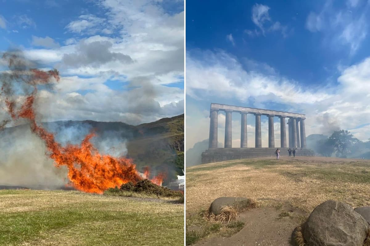 Calton Hill Fire Firefighters Battle Wildfire At Landmark As Plumes Of